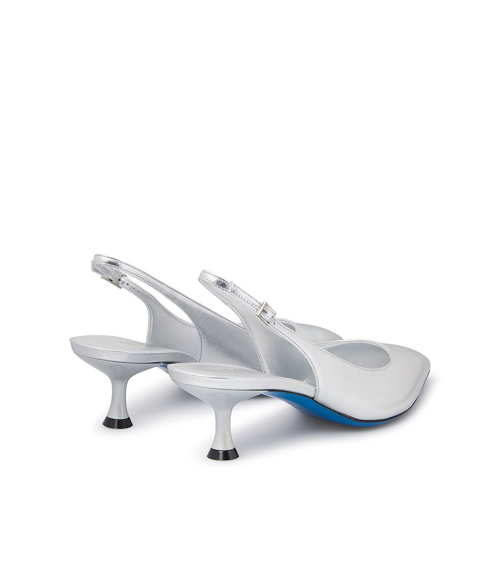 Slingback in vitello argento | Loriblu