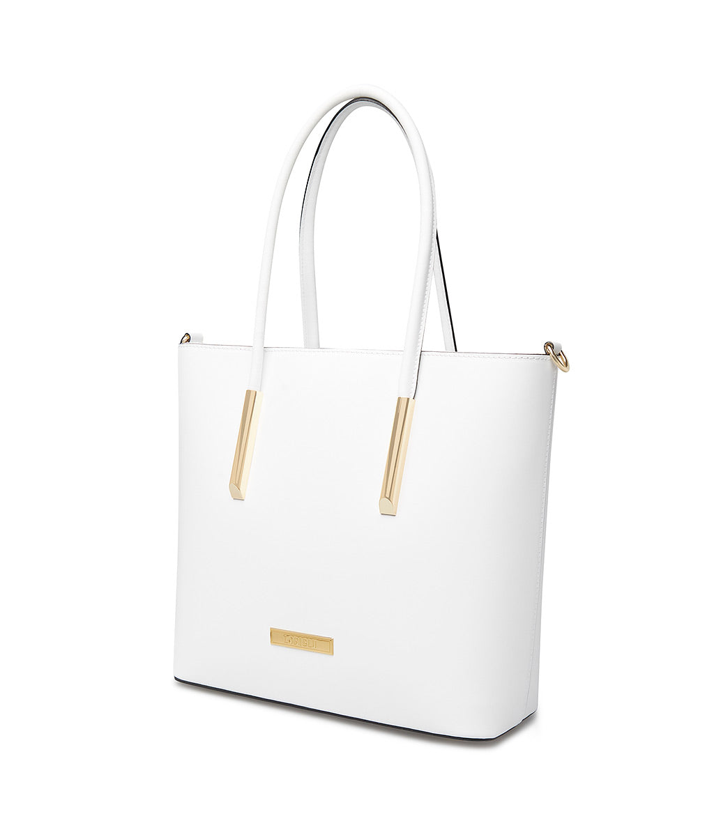 White leather shopper bag | Loriblu